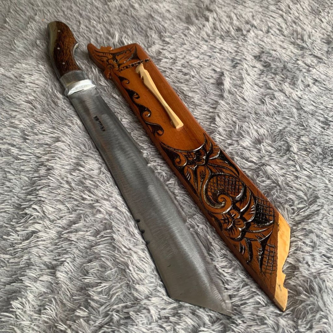 Traditional Ethnic Machete Art Patimura With Original Wood Carving ...