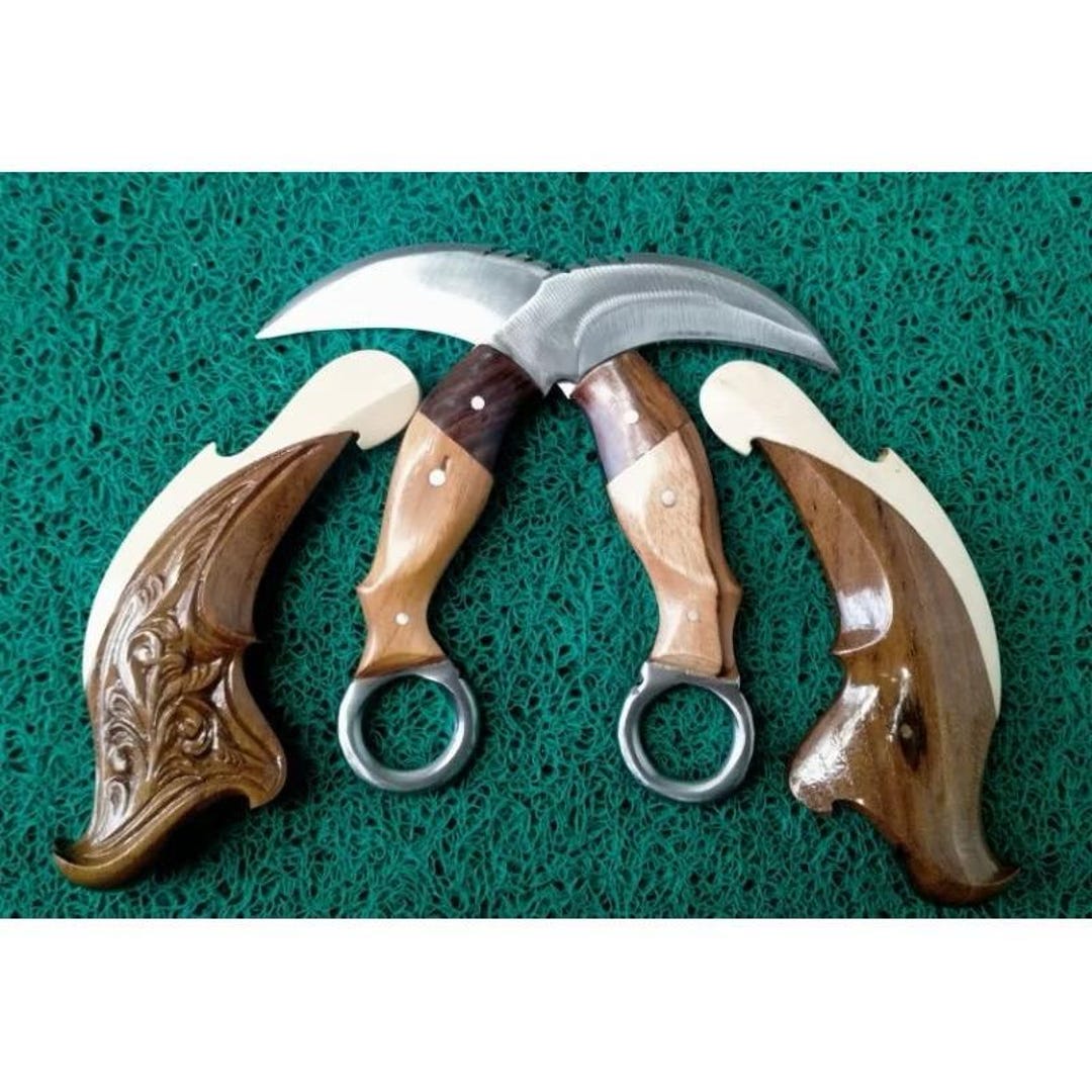 Buy 1 Get 1 Ethnic Karambit Silat Traditional Knife Teak Carved Coffee ...
