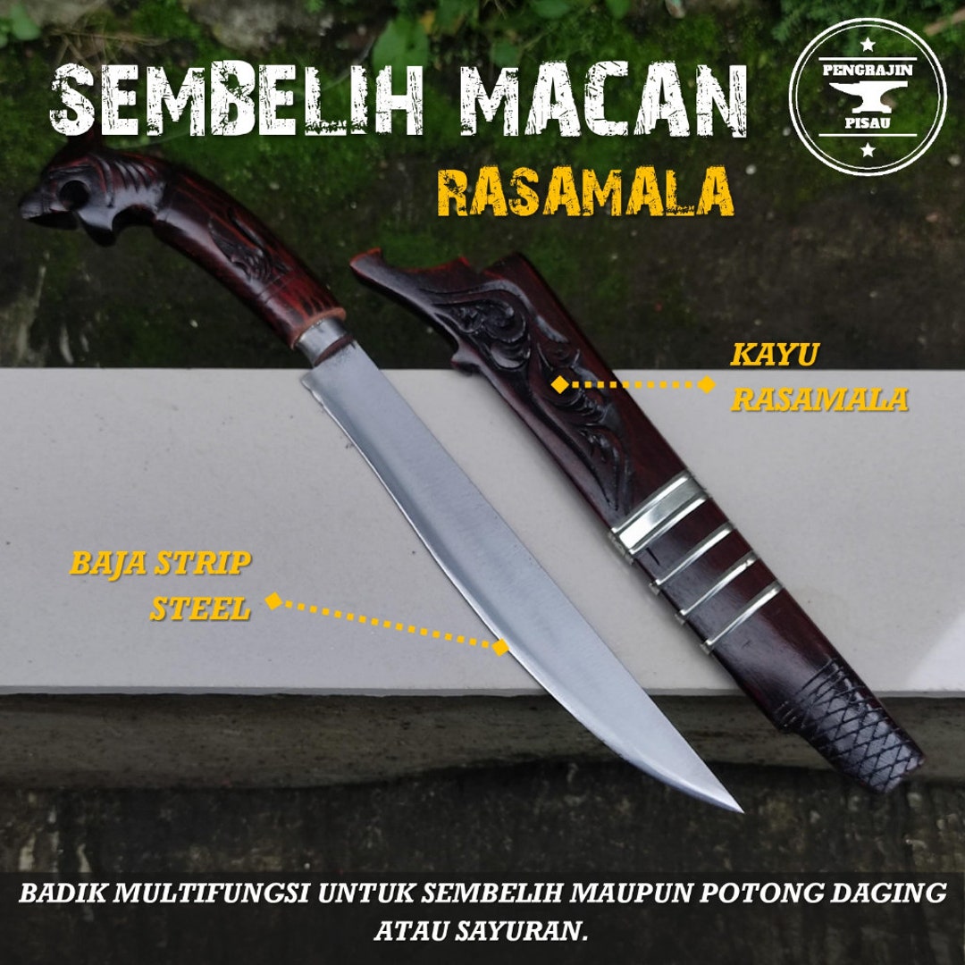 Traditional Ethnic Machete Art With Real Wood Carved Tiger Motif Crafts ...