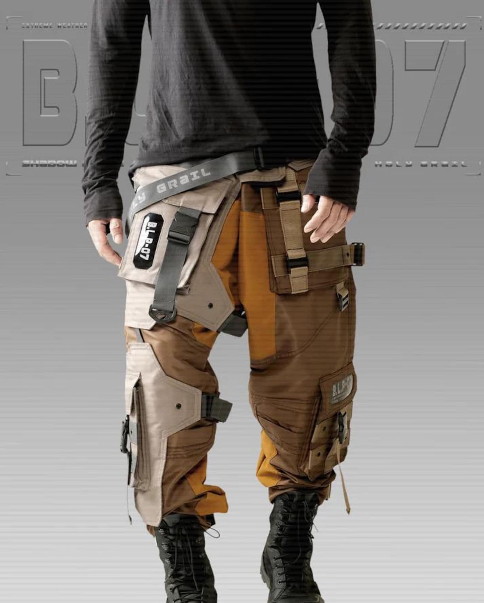 Holygrail Men's Blue BROWN GREY Streetwear Techwear, Cybernetic ...