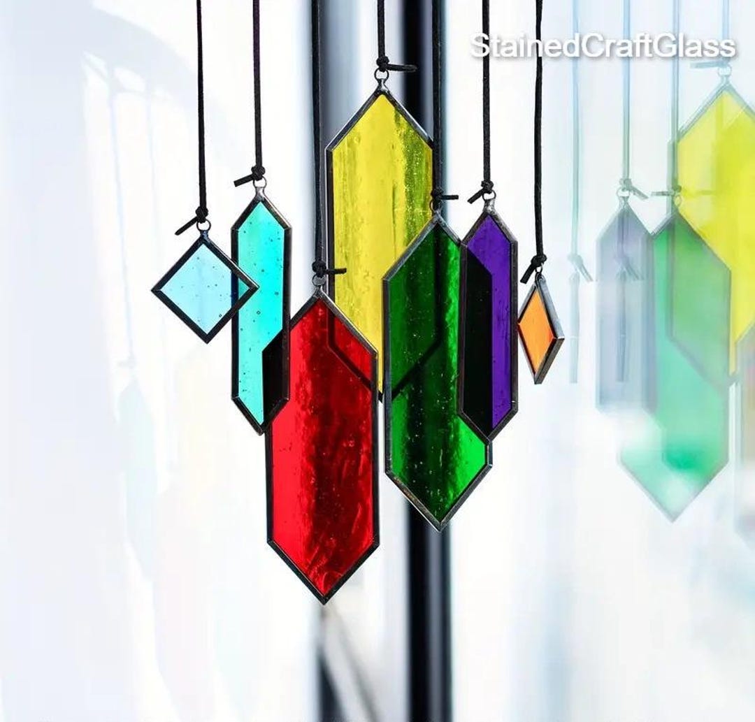 Custom Stained Glass Window Hangings Suncatcher, Irregular Shape Glass ...