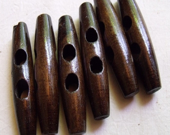Six Wooden Maple Two Hole Toggle Buttons - Etsy