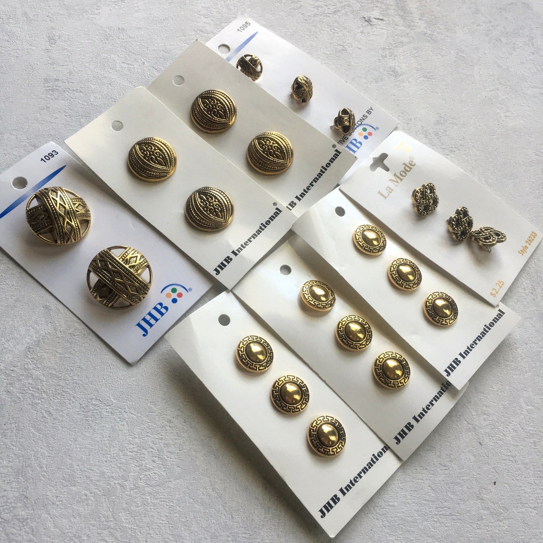 Washable Decorative Gold Buttons, Plastic Faux Metal Look, Dome Style ...