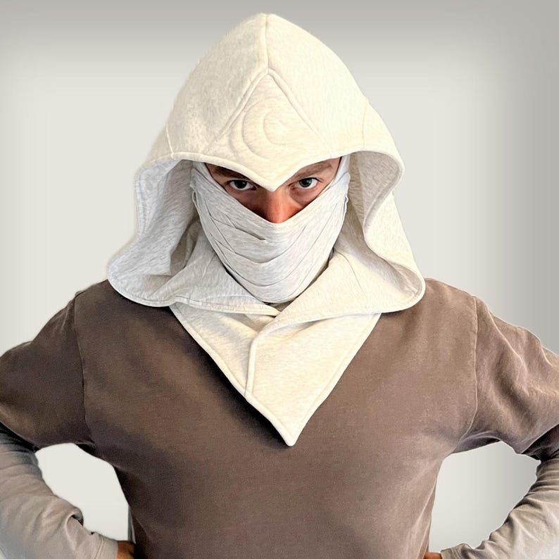Moon Costume Cosplay Mask Hood Hoodie Cape Cloak Marc Ninja Assassin ...