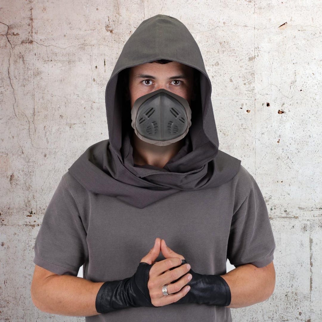 Sand Scarf and Mask Linen Hooded Cloak Cosplay Costume Still Suit Spice ...