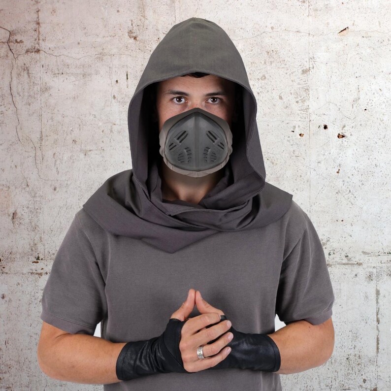 Sand Scarf and Mask Linen Hooded Cloak Cosplay Costume Still Suit Spice ...