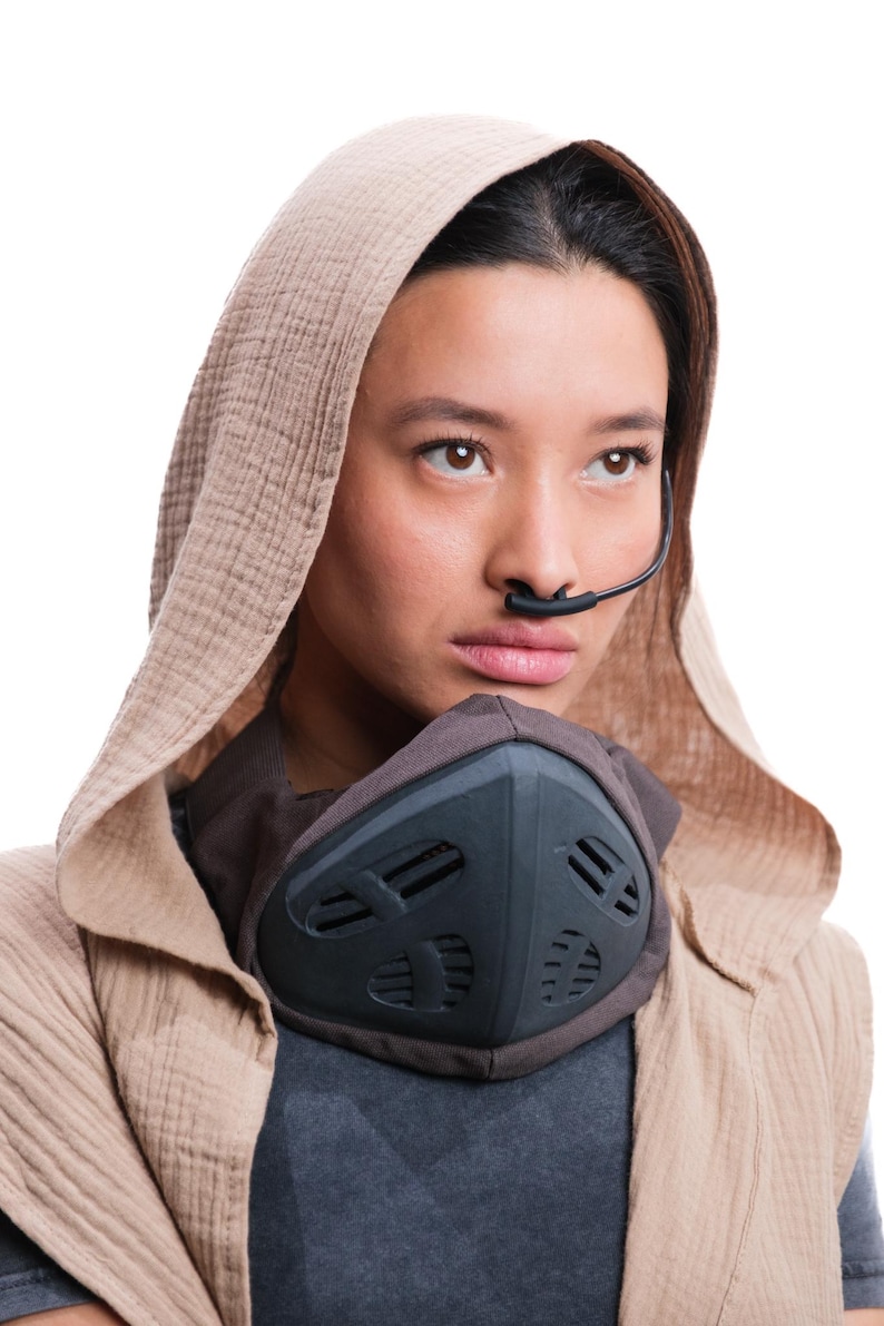 Sand Shawl and Mask Linen Hooded Cloak Cosplay Costume Still Suit Spice ...