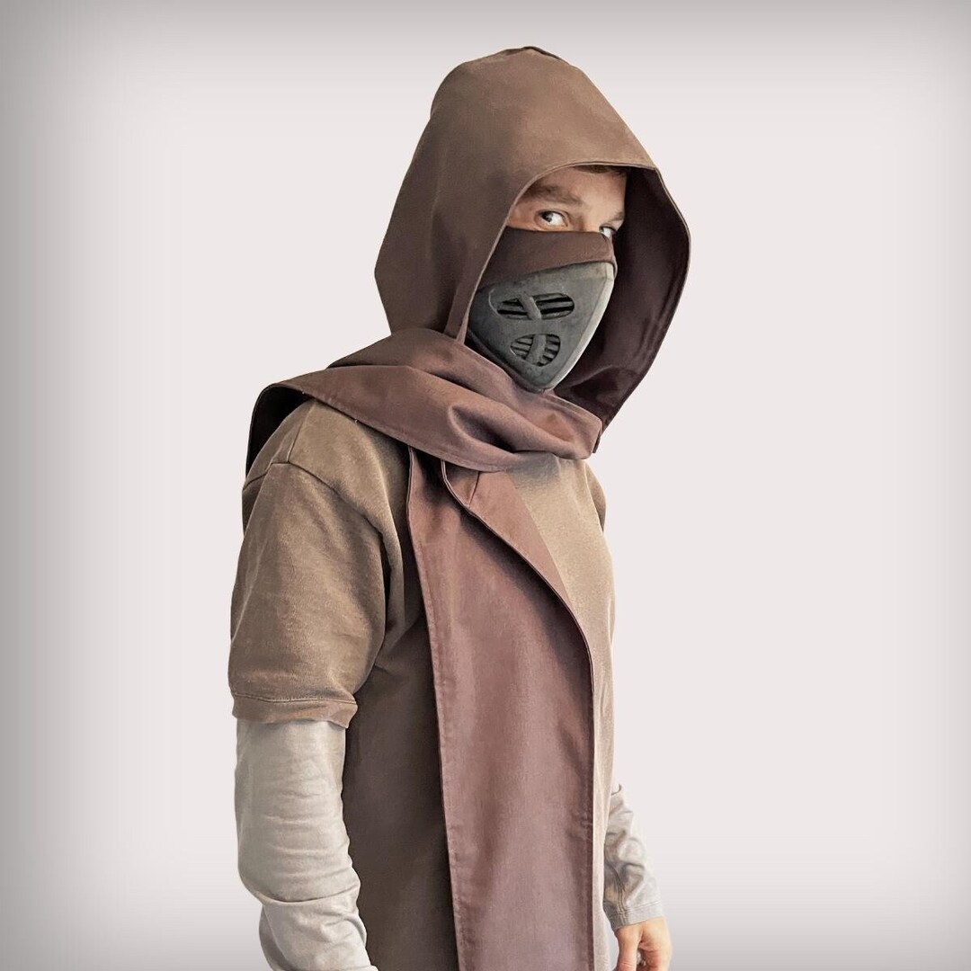 Sand Scarf and Mask Linen Hooded Cloak Cosplay Costume Still Suit Spice ...