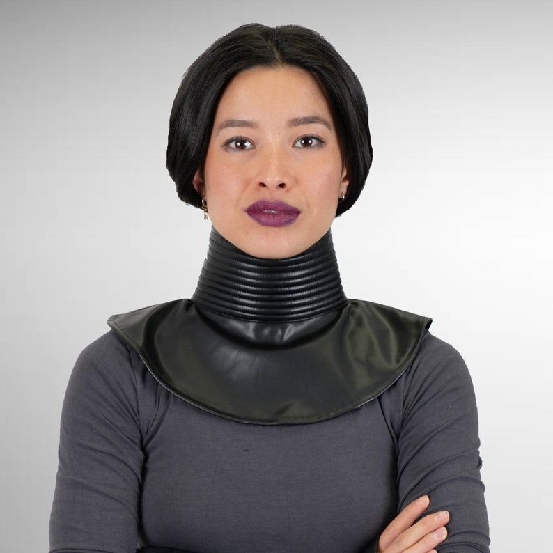 Black Neck Seal Faux Leather Cosplay Costume Ladies Trooper Armor ...