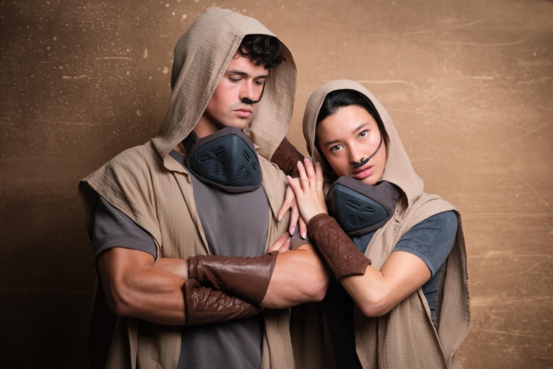 Sand Shawl and Mask Linen Hooded Cloak Cosplay Costume Still Suit Spice ...
