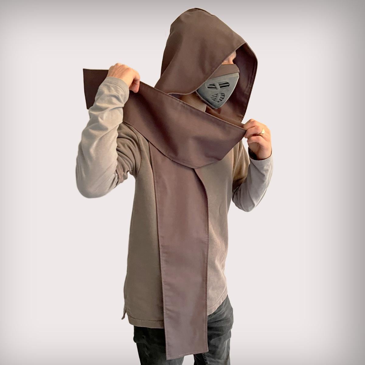 Sand Scarf and Mask Linen Hooded Cloak Cosplay Costume Still Suit Spice ...