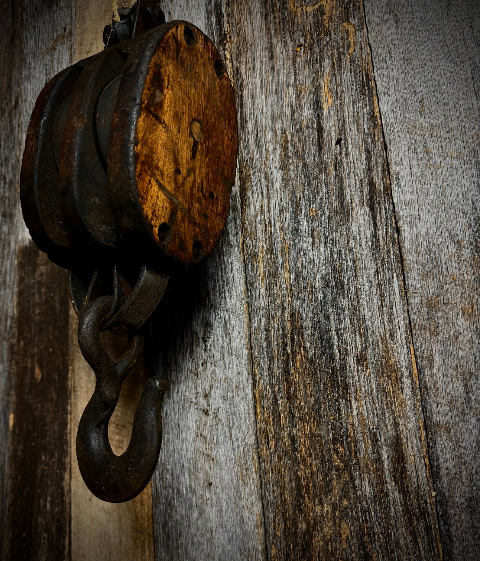 Vintage Double Sheave Wooden Block Pulley - Etsy