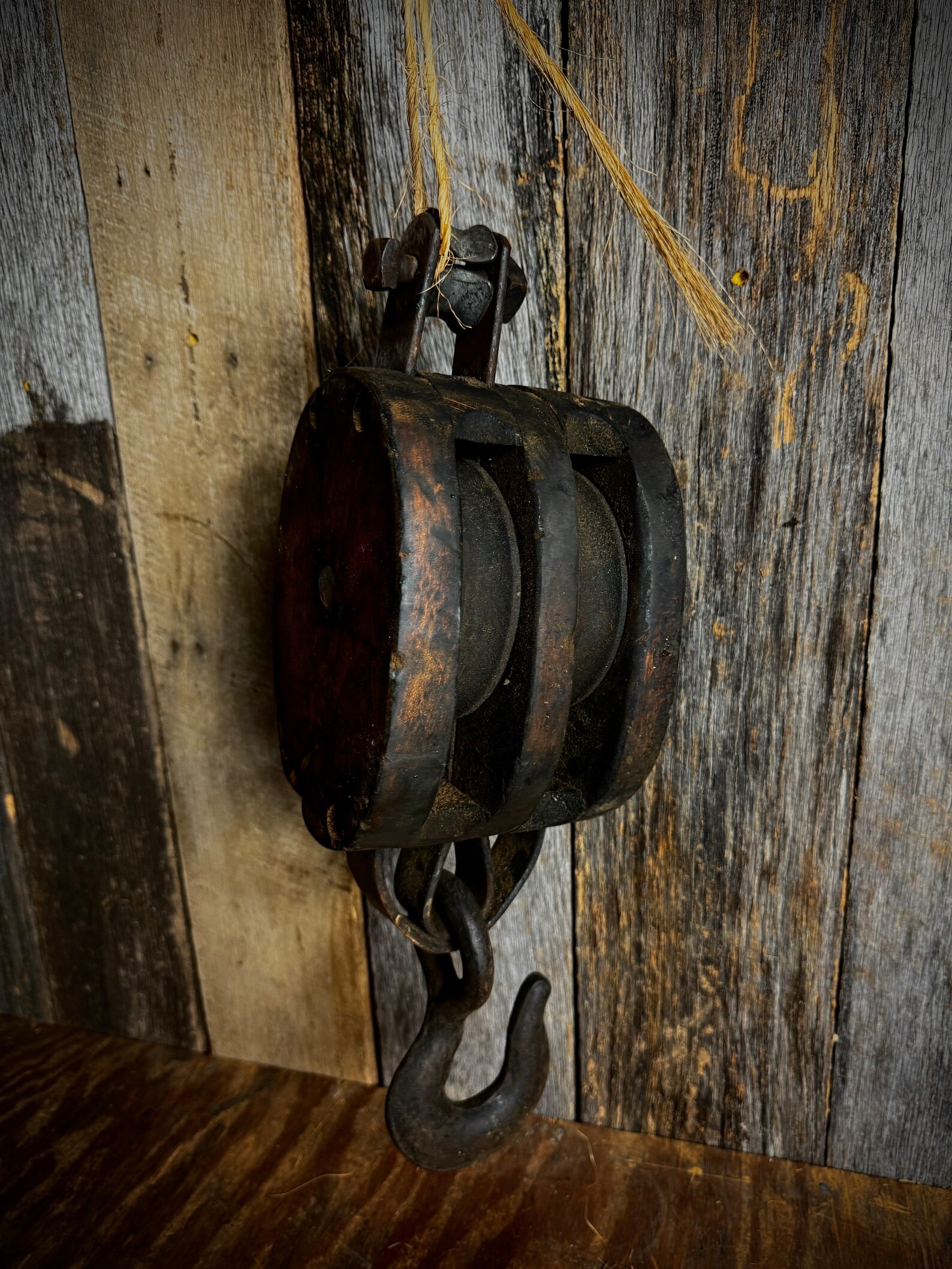 Vintage Double Sheave Wooden Block Pulley - Etsy