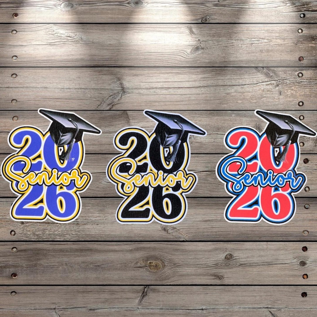Class of 2026 Senior Sticker, Graduation Cap Vinyl Decal, Personalized ...