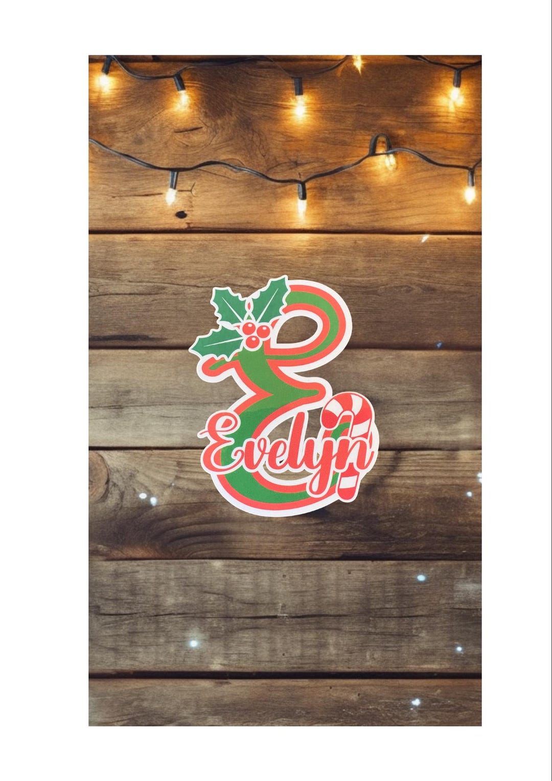 Personalized Christmas Name Sticker | Custom Holiday Initial With Candy ...