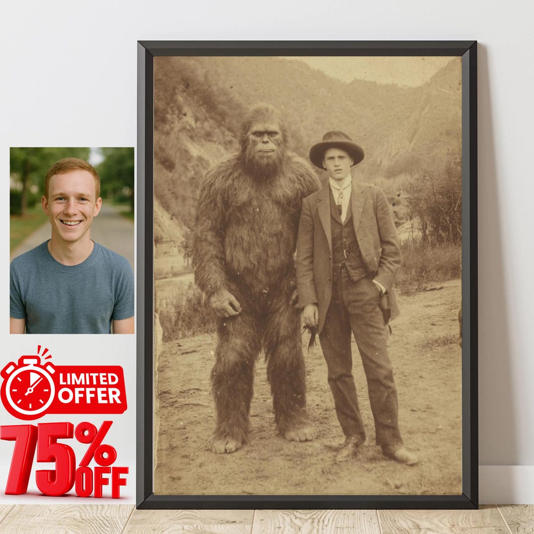 Customised Bigfoot Couple Portrait , Sasquatch Custom Portrait ...