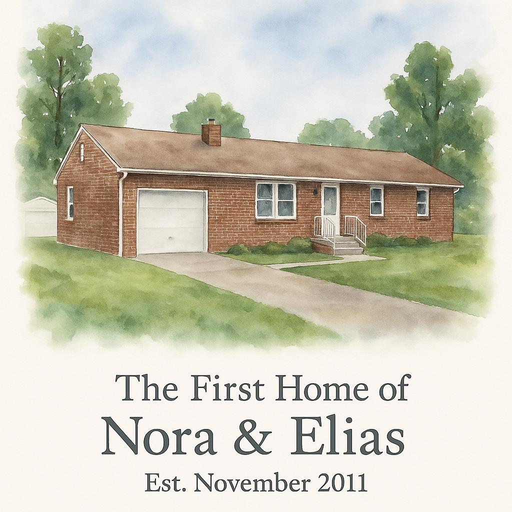 Home Portrait, House Painting, Housewarming Gift, Our First Home Sign ...