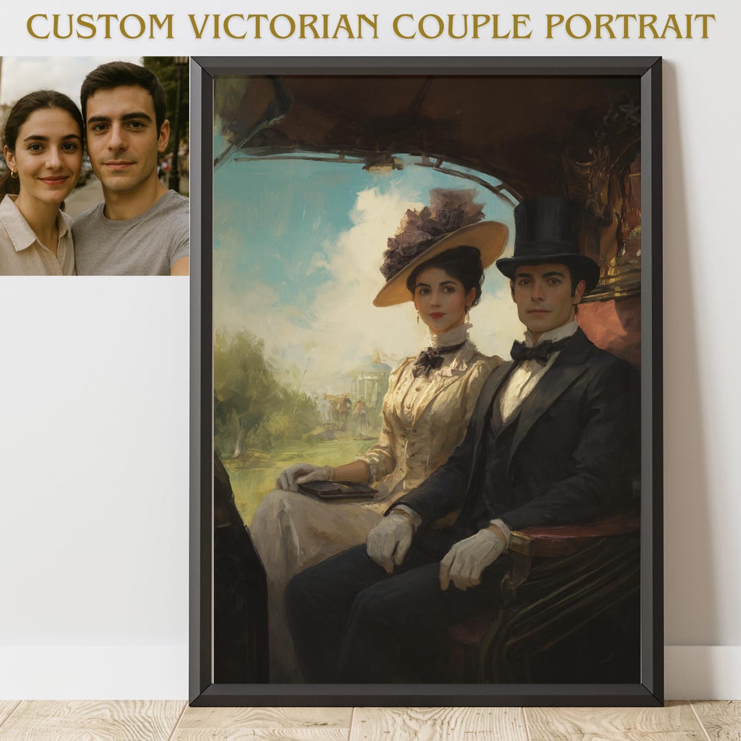 Custom Victorian Couple Portrait, Royal Portrait, Gift for Couple ...