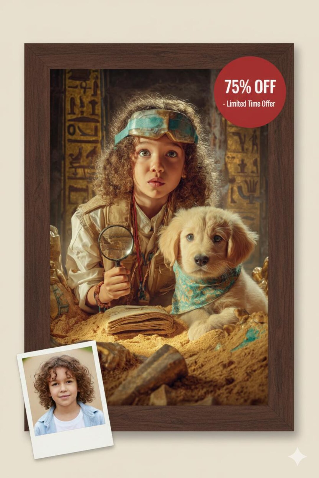 Custom Girl Archaeologist Explorer Portrait Wall Art Ancient Treasure ...