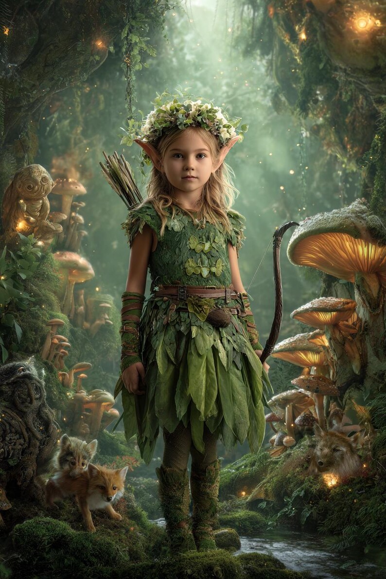 Custom Child Woodland Elf Face Swap Portrait Wall Art Enchanted Forest ...