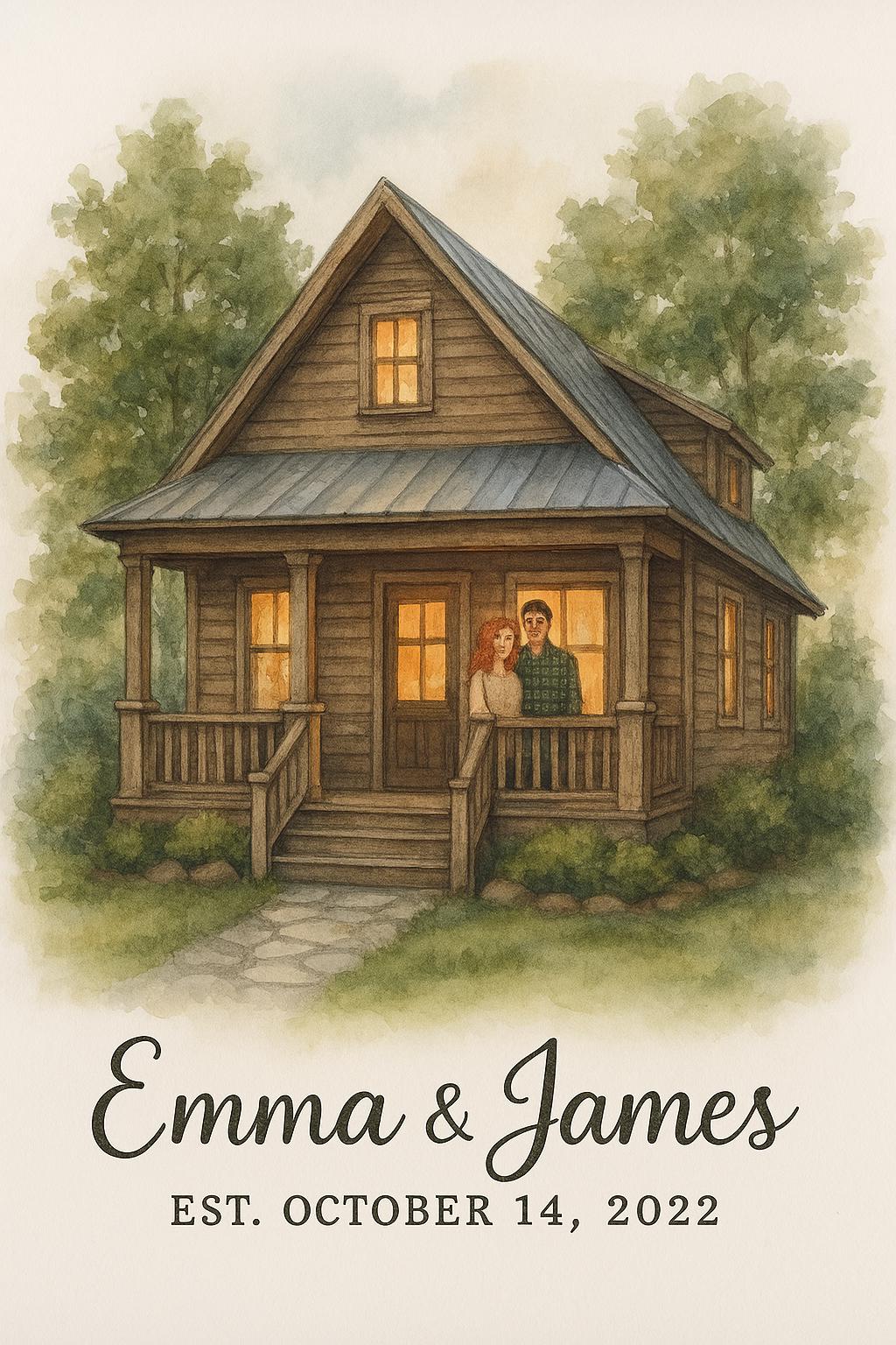 Home Portrait, House Painting, Housewarming Gift, Our First Home Sign ...
