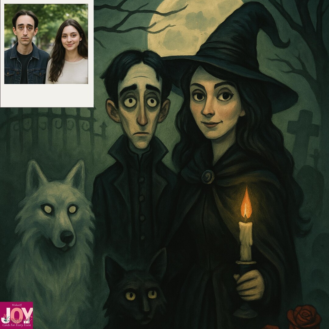 Digital Download | Custom Gothic Family Portrait With Pets | Vampire ...