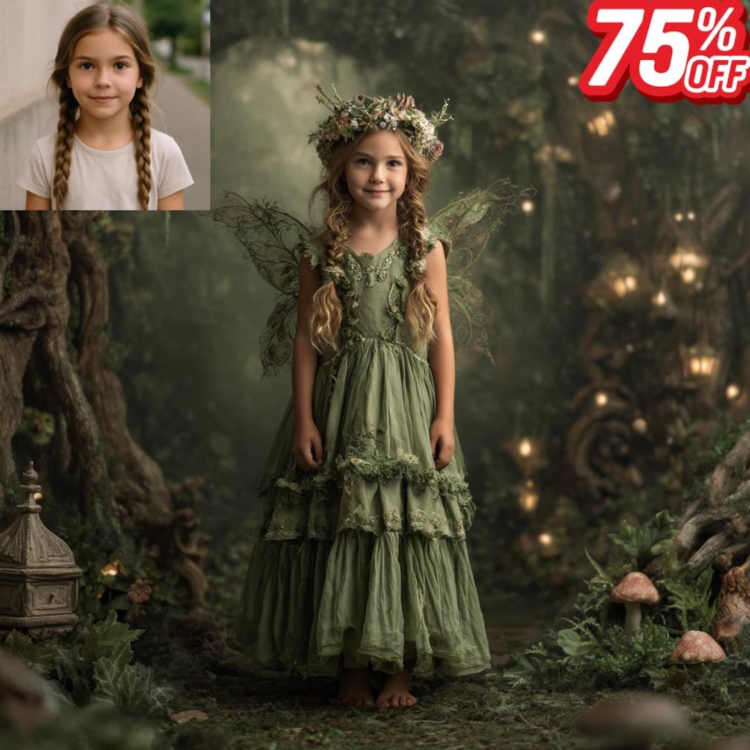 Custom Phoenix Fire Princess Portrait Child Mythical Fantasy Wall Art ...