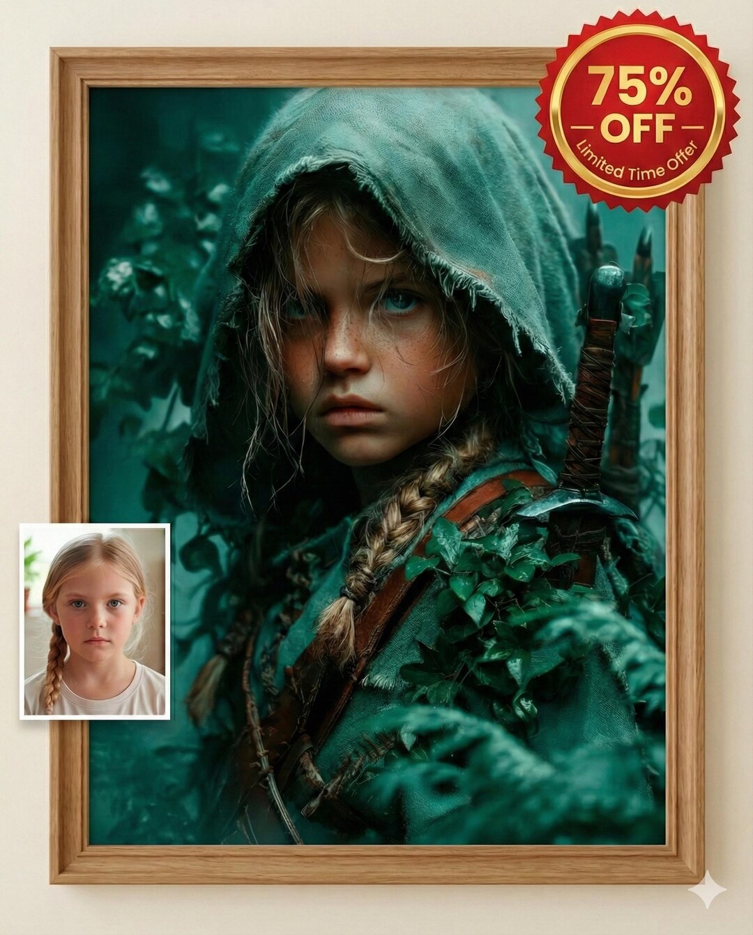 Custom Elven Ranger Portrait Child Fantasy Gaming Wall Art Ancient ...