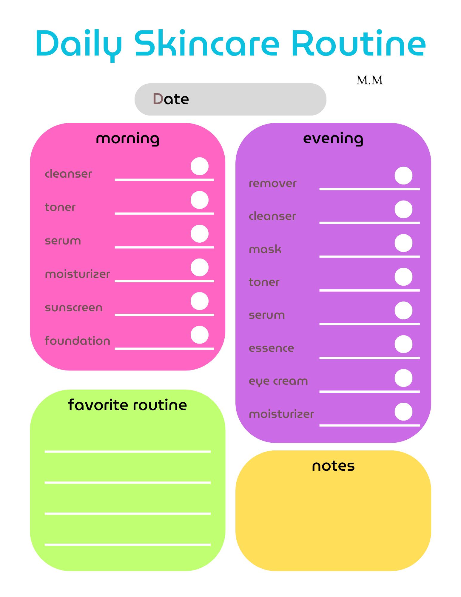 Daily Skin Care Routine Checklist - A Must Have for Anyone Who Loves ...
