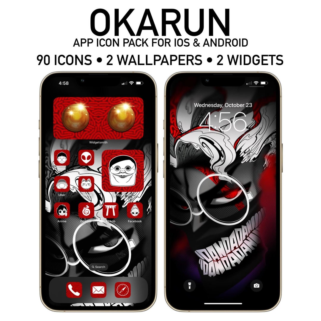 Okarun App Icon Pack | 90 Icons, 2 Wallpapers, 2 Widgets | Ios ...