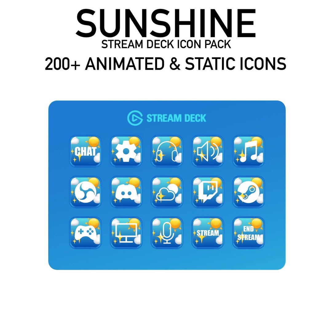 SUNSHINE Stream Deck Icon Pack | 200+ Animated & Static Icons | Custom ...