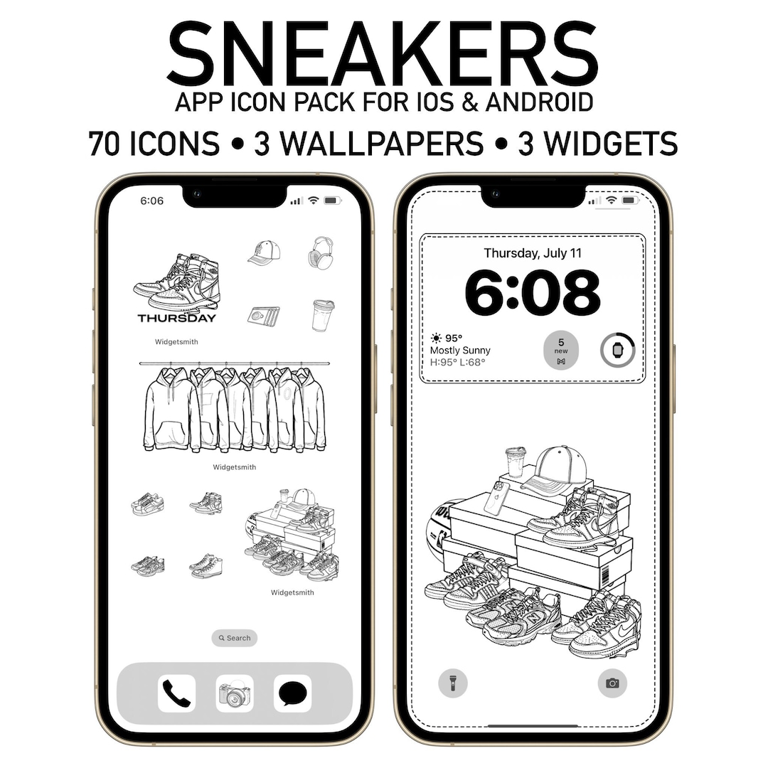 Sneakers App Icon Pack | 70 Icons, 3 Wallpapers, 3 Widgets | Ios ...