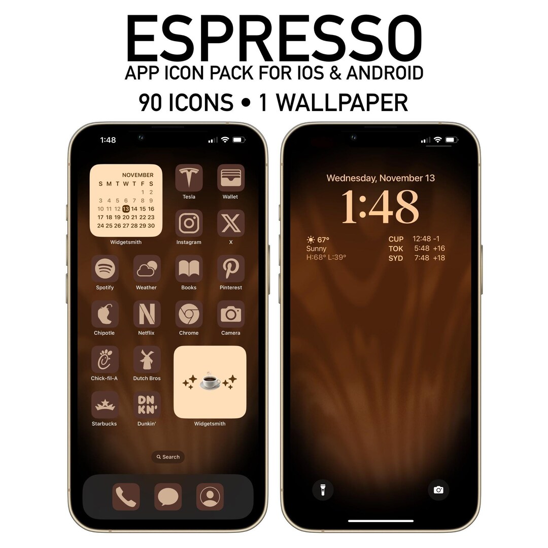 ESPRESSO App Icon Pack | 90 Icons, 1 Wallpaper Ios & Android Phone ...