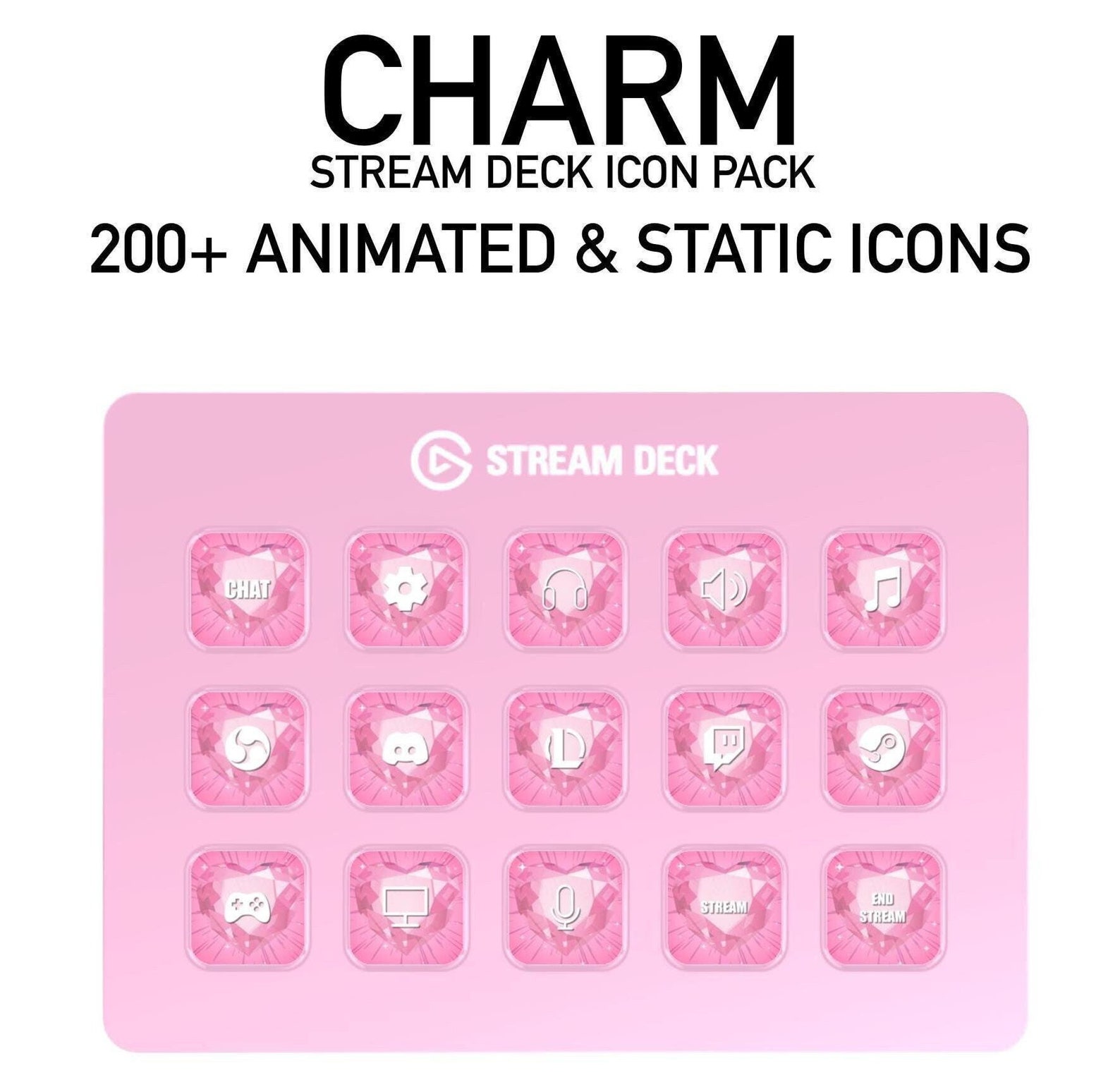 CHARM Stream Deck Icon Pack | 200+ Animated & Static Icons | Custom ...