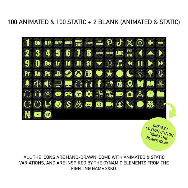 2XKO Stream Deck Icon Pack 200 Animated Icons & Static Icons Custom ...