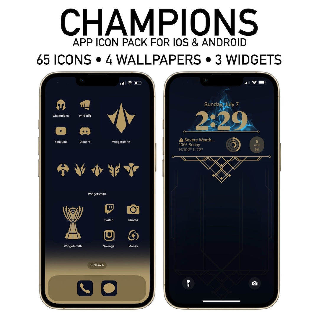 Champions App Icon Pack | 65 Icons, 4 Wallpapers, 3 Widgets | Ios ...