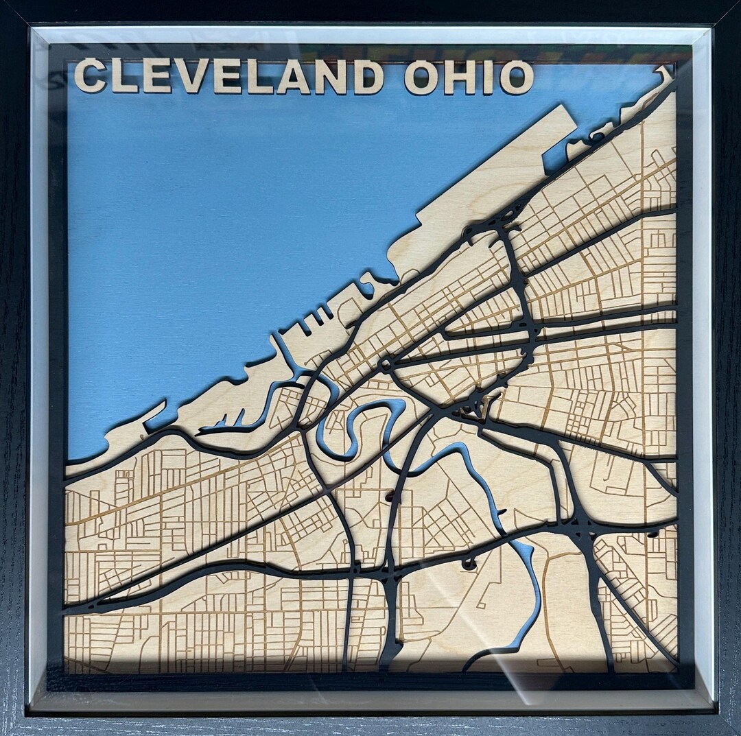 3D - Wooden Cleveland Map. - Etsy