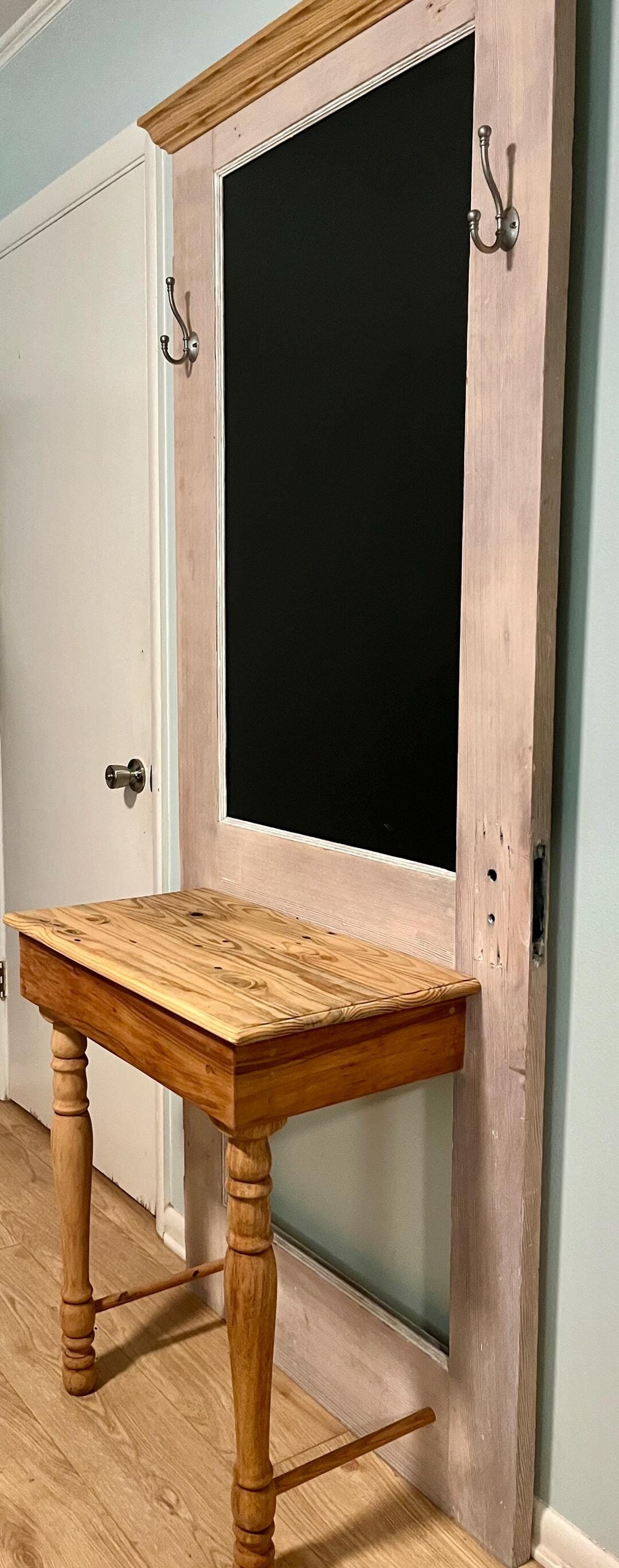 Rustic Farmhouse Entryway Table, Reclaimed Wood, Antique Door ...