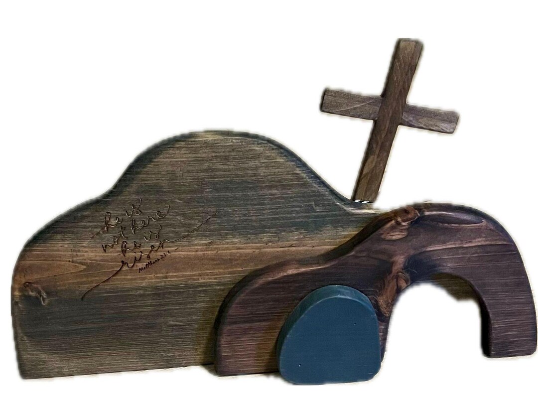 Handcrafted Wood Empty Tomb Scene With 'he is Risen' Engraved - Etsy