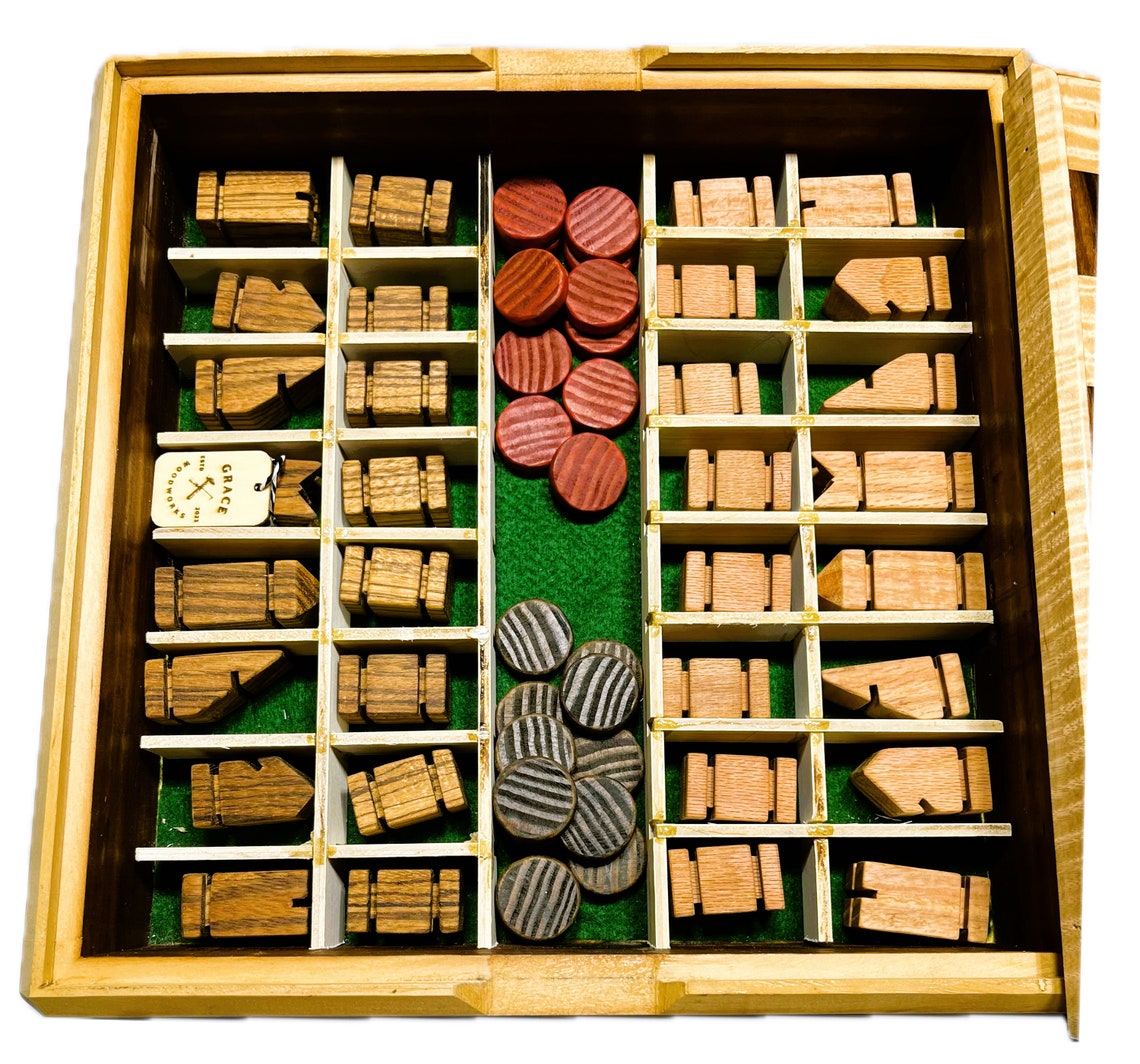 Handmade Complete Chess Set, Checker Board Made From a Mix of Domestic ...