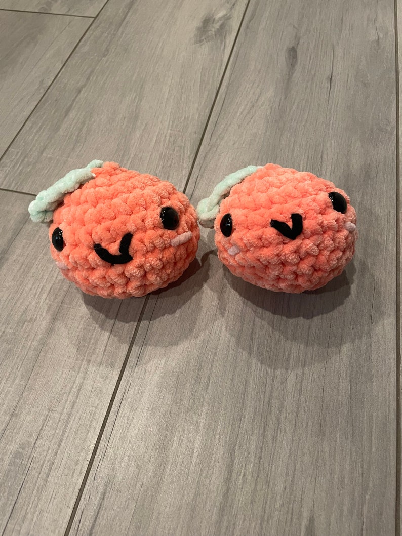 Crochet Peach Plushie Toy Amigurumi Handmade Gift Idea. Soft and Cuddly ...