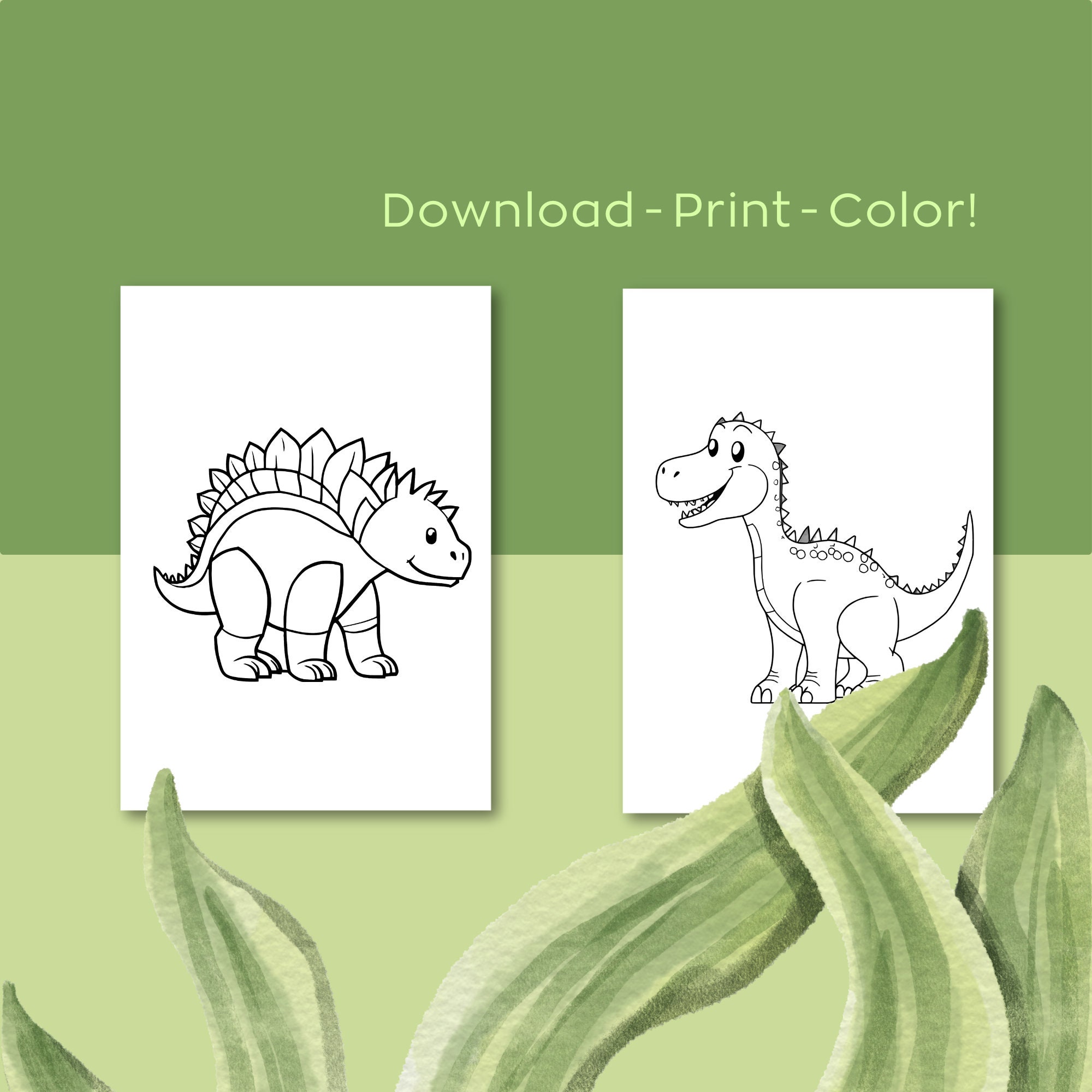 Dinosaur Coloring Pages Instant Download Dinosaur Printable Kids ...