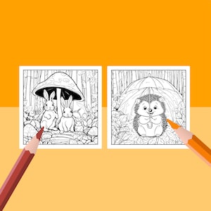Forest Animals Coloring Pages Woodland Printable Autumn Vibes Woodland ...