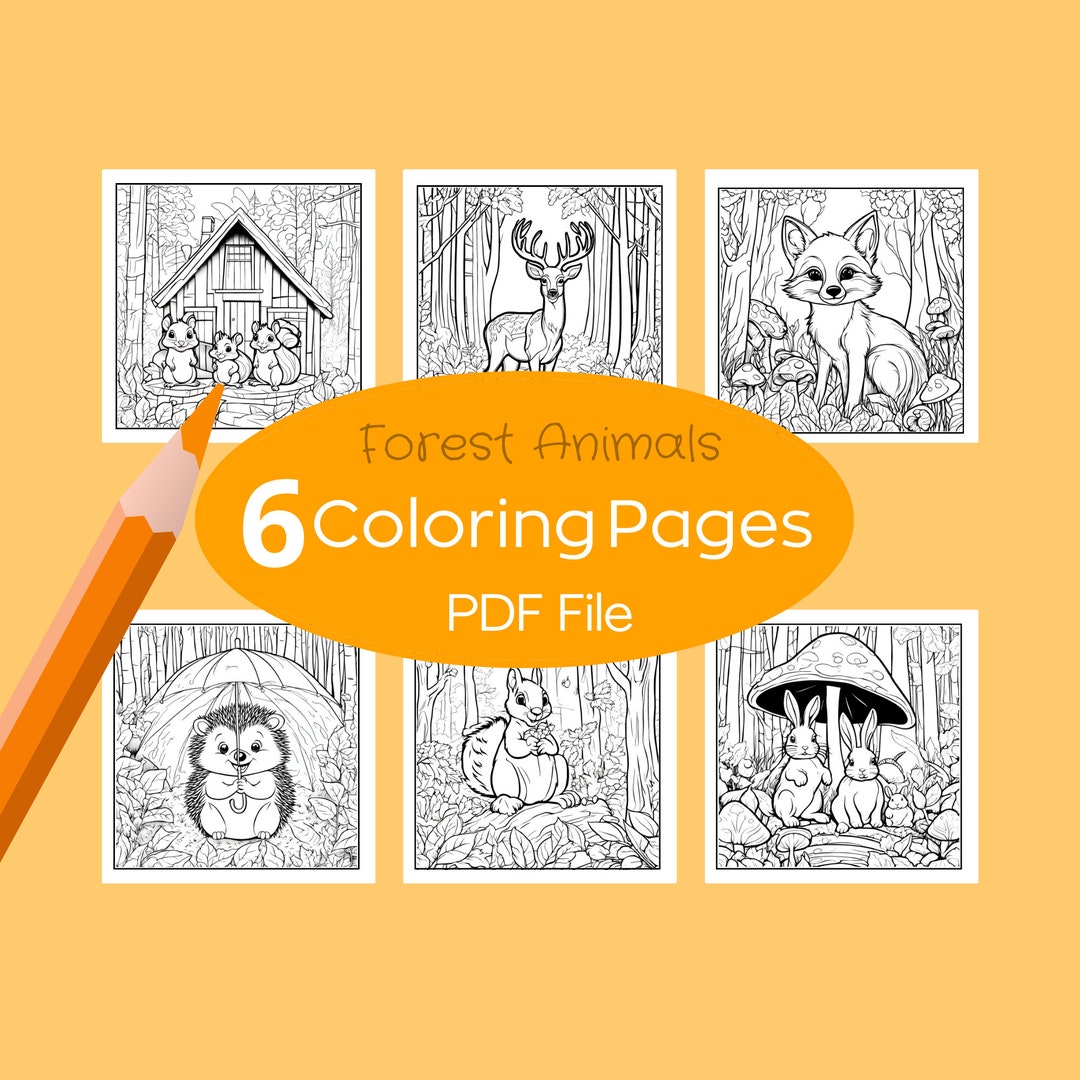 Forest Animals Coloring Pages Woodland Printable Autumn Vibes Woodland ...
