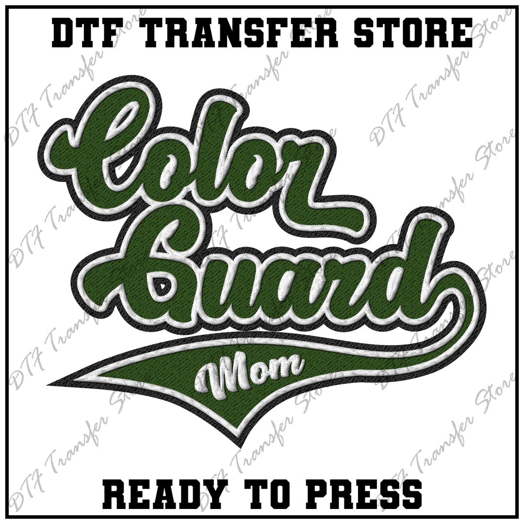Color Guard Mom Faux Dark Green and White and Black Embroidery Ready to ...