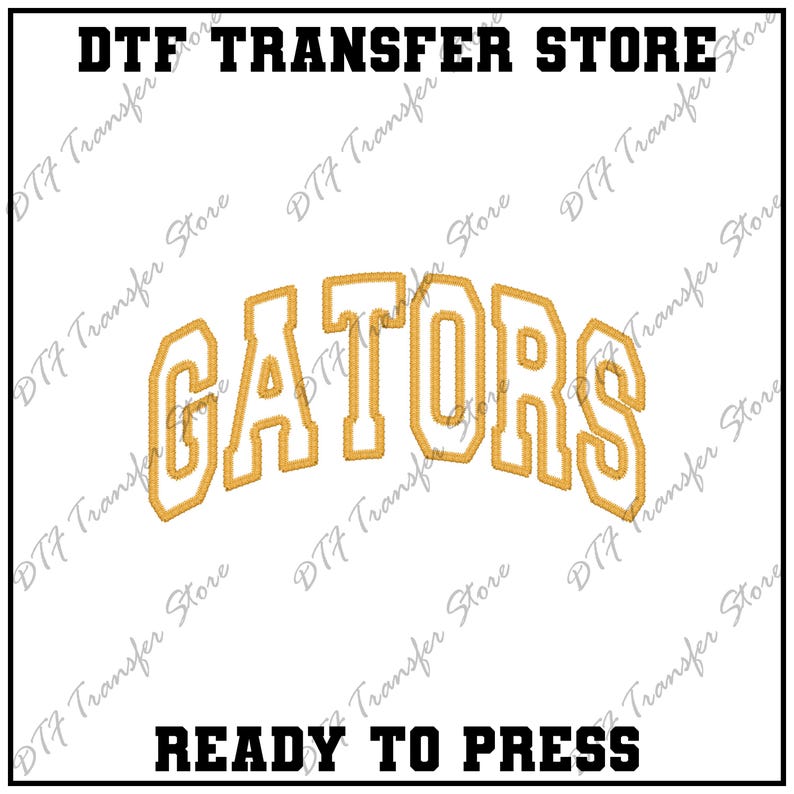 Gators Faux Arched Gold Embroidery Ready to Press DTF Transfer - Etsy