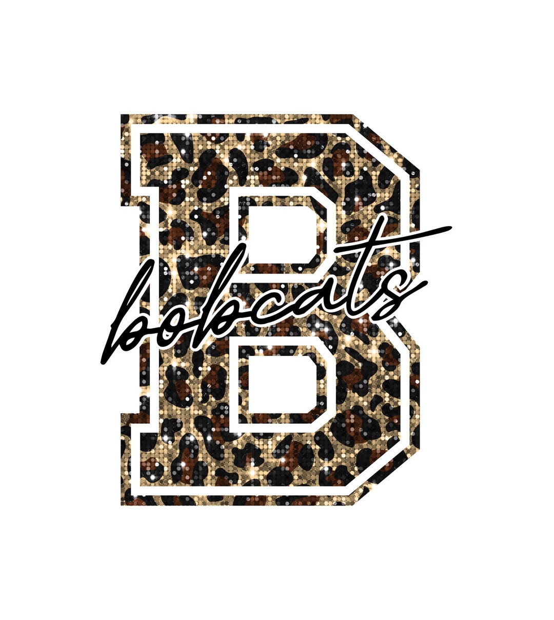 Bobcats Sequin Leopard Mascot Letter Ready to Press DTF Transfer - Etsy