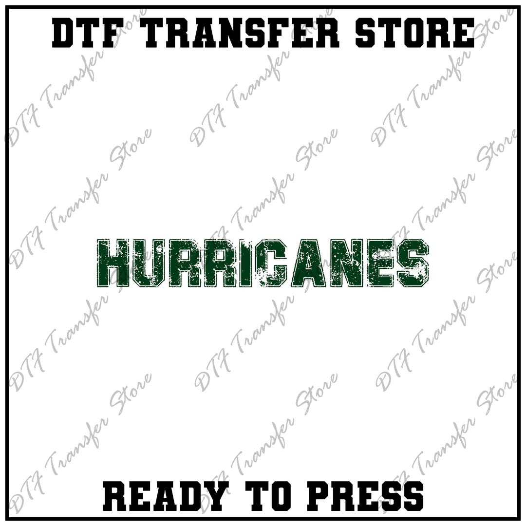 Hurricanes Distressed Varsity Dark Green Ready to Press DTF Transfer - Etsy
