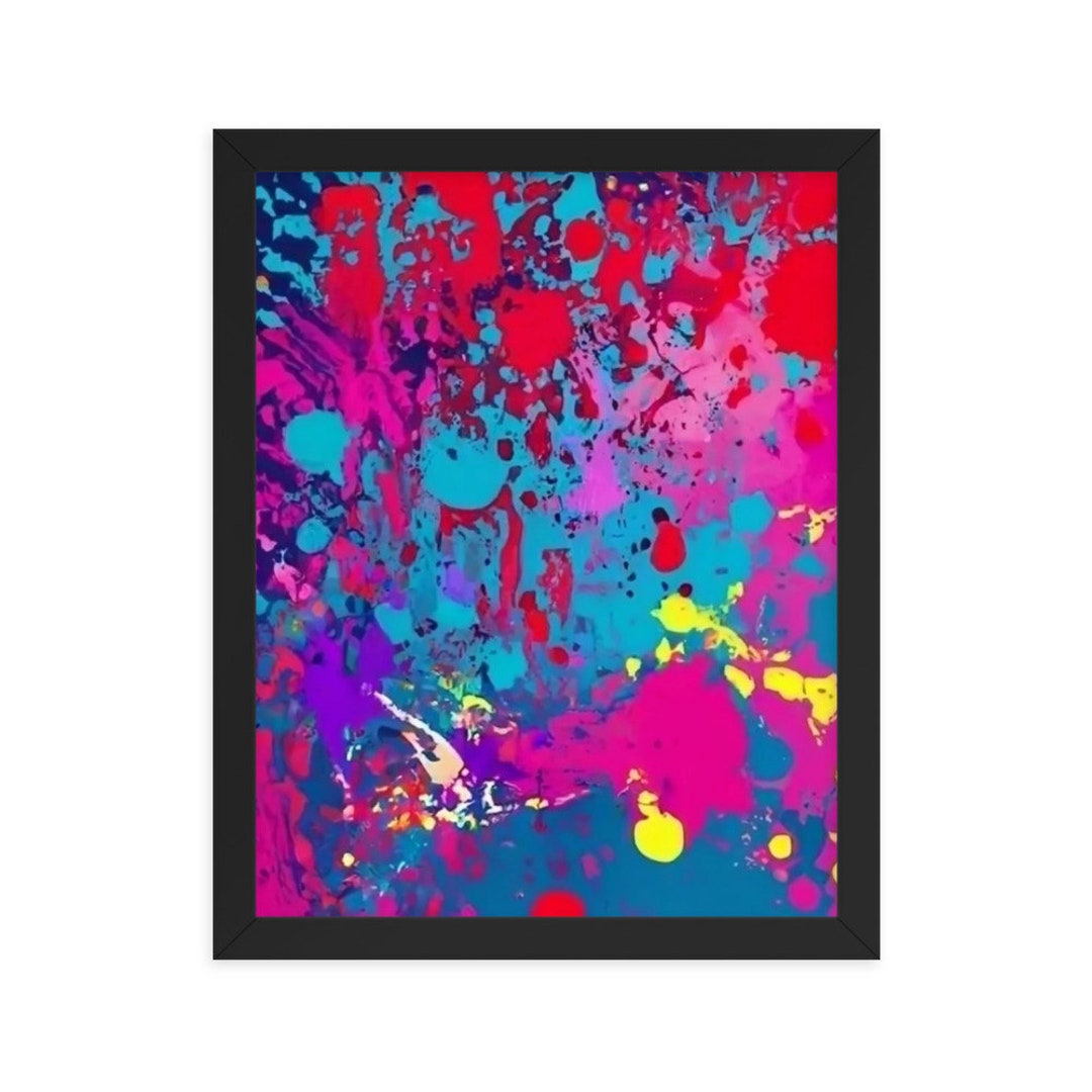 Paint Splatter Framed Poster - Etsy