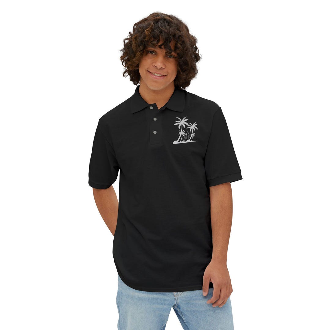 Palm Tree Surf Boards, Men's Piqué Polo. Stylish Discreet Men's Polo T ...